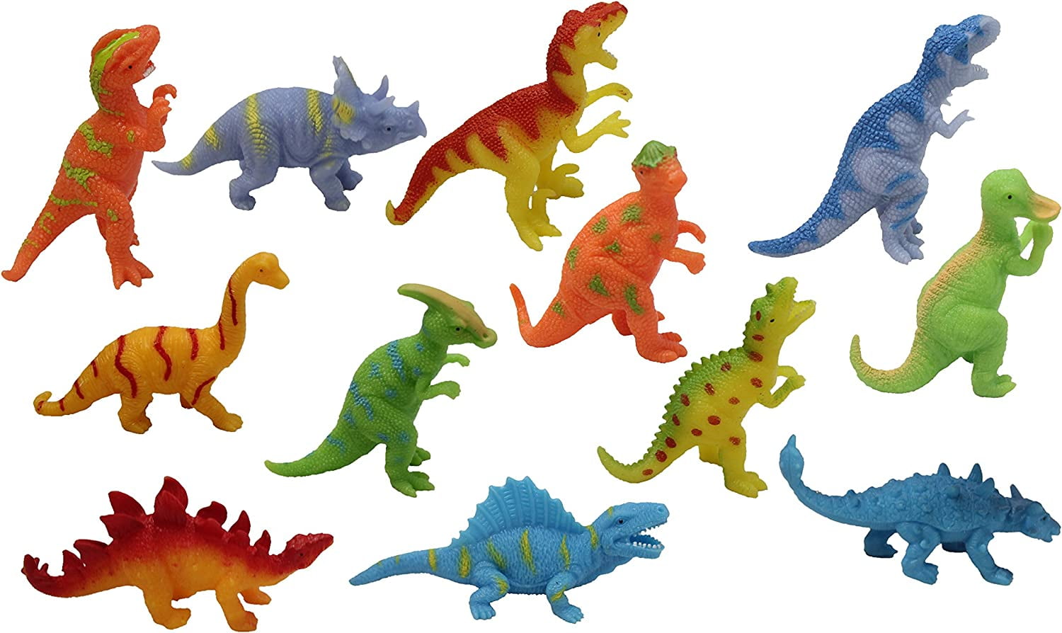 Set of 12 Small Stretchy and Crunchy Dinosaurs Animal - Sensory Fidget ...
