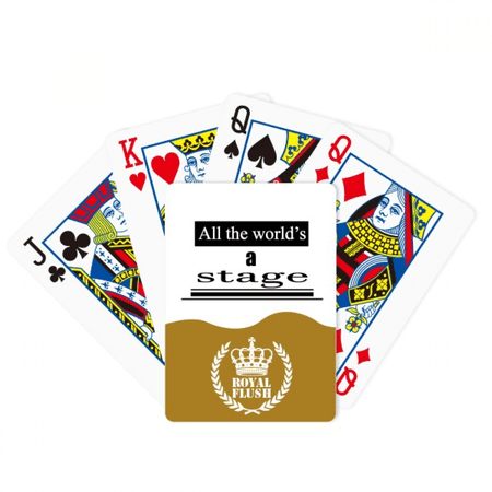Shakespeare World Is A Stage Royal Flush Poker Playing Card Game ...