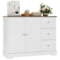 Free Shipping! Homfa Buffet Table with 3 Drawers & 3 Doors, 47.2'' Large Wood Sideboard Cabinet ...