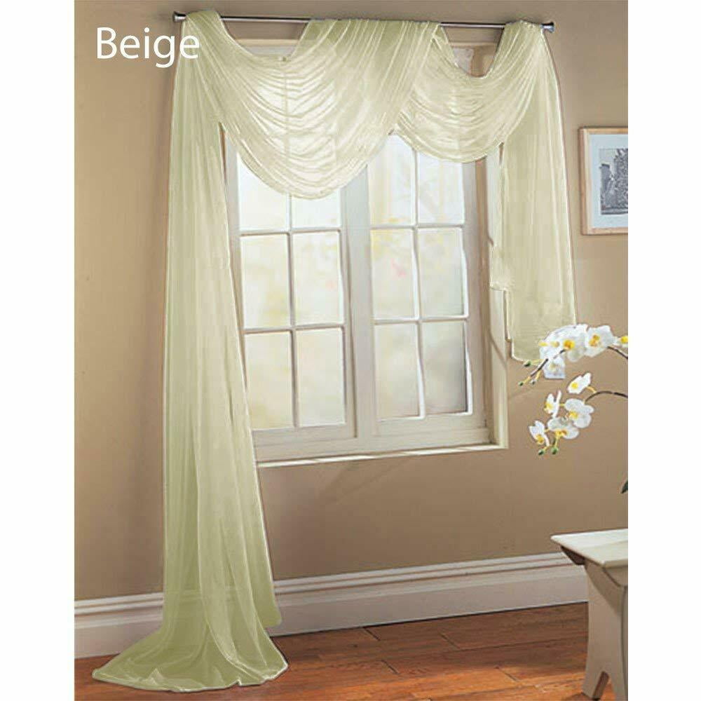 Beautiful Elegance Fully Stitched Window Sheer Voile Scarf Curtain ...