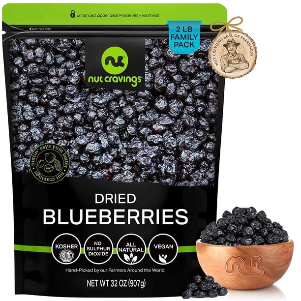 Nut Cravings Sun Dried Blueberries: Lightly Sweetened, All Natural ...