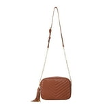 Daisy Rose Quilted Cross body bag with tassle - PU Vegan Leather ...