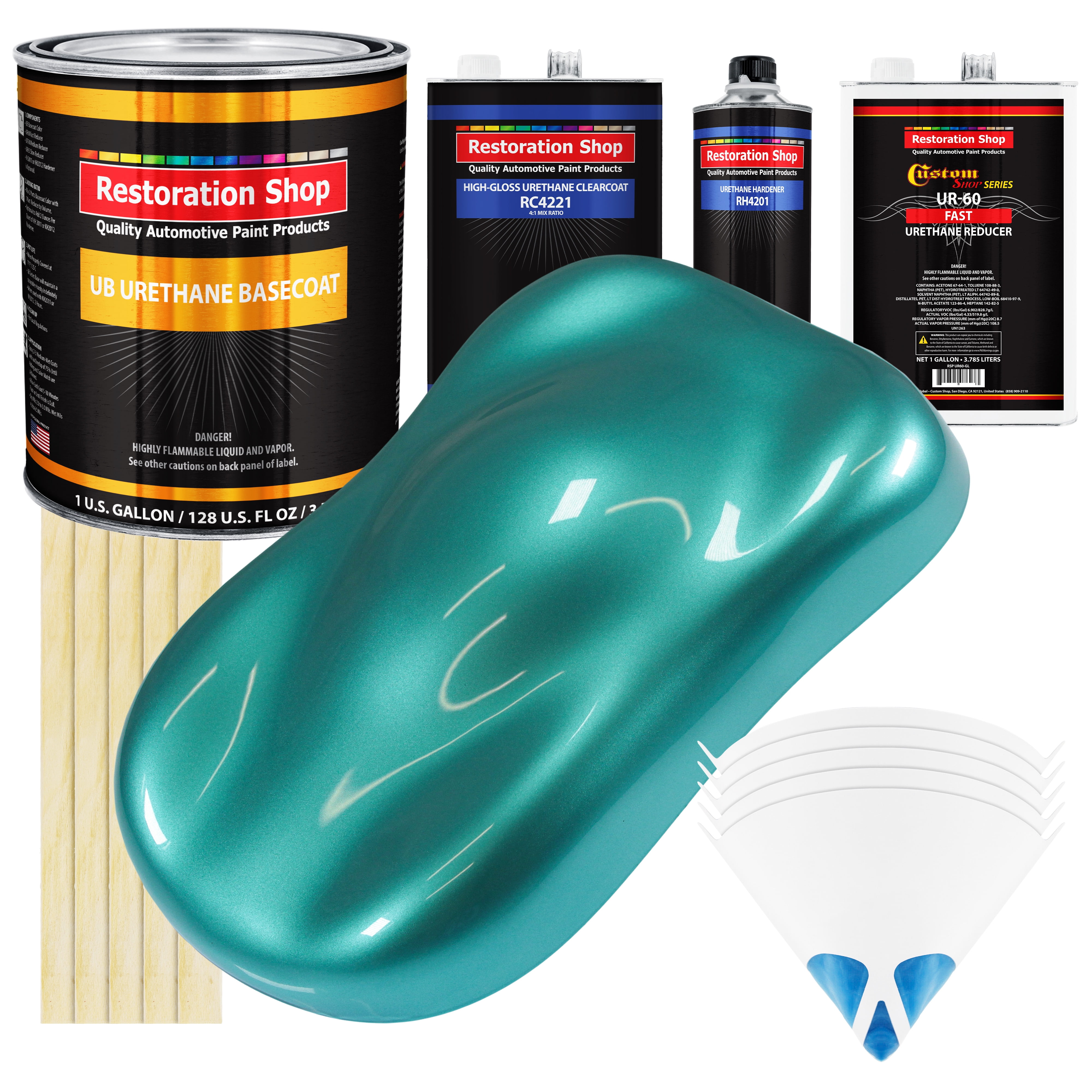 Gulfstream Aqua Metallic Gallon Kit URETHANE BASECOAT Car Auto Paint ...
