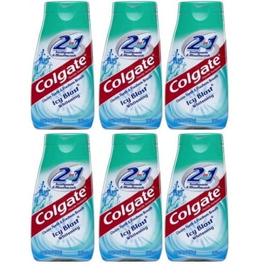 Colgate 2 in 1 Whitening Icy Blast Toothpaste & Mouthwash, 4.6oz, 2pk ...