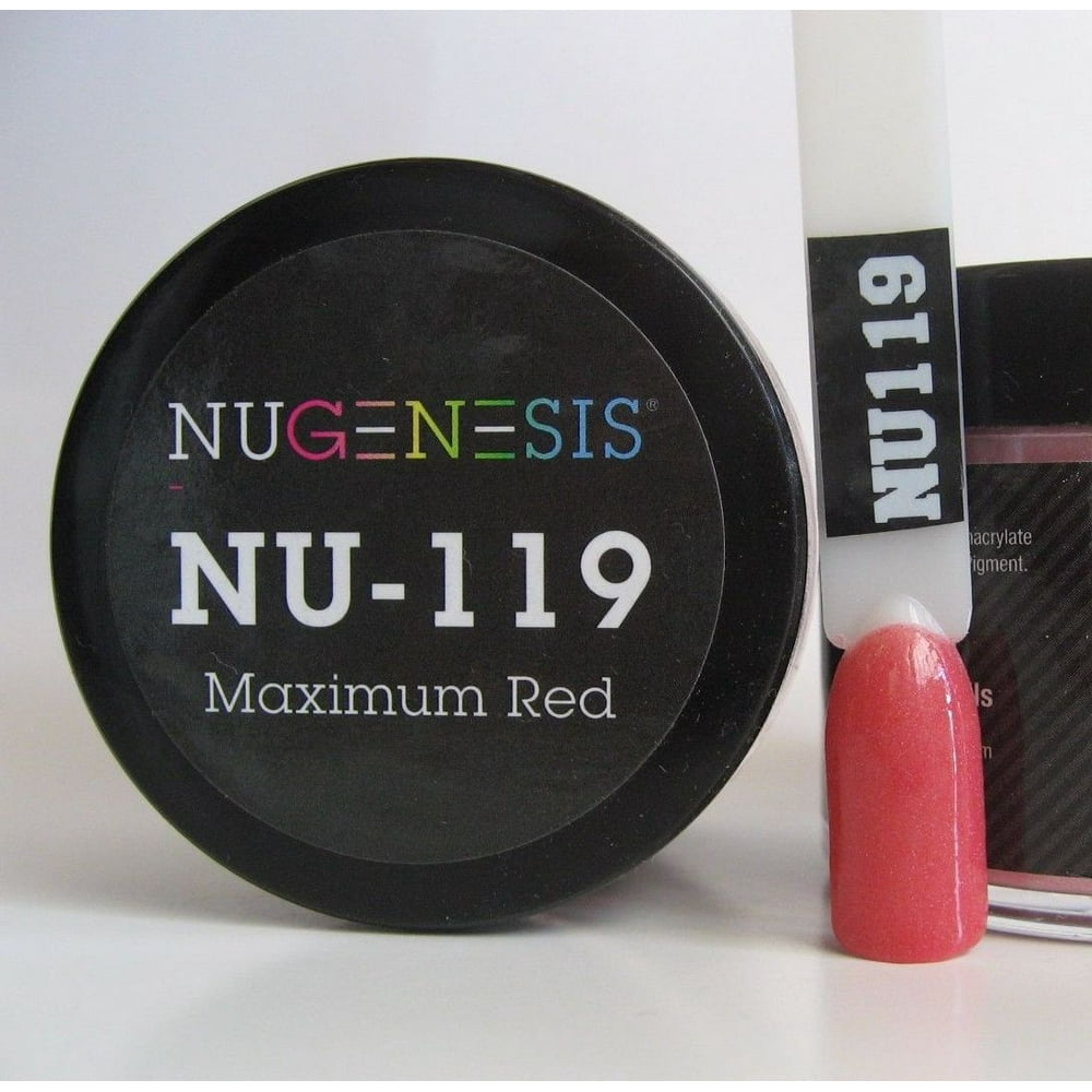 NUGENESIS Nail Color Dip Dipping Powder 1oz/jar - NU119 Maximum Red ...