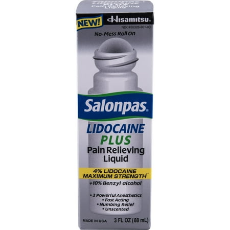 Salonpas Lidocaine Plus Pain Relieving Liquid Roll-On - No Mess ...