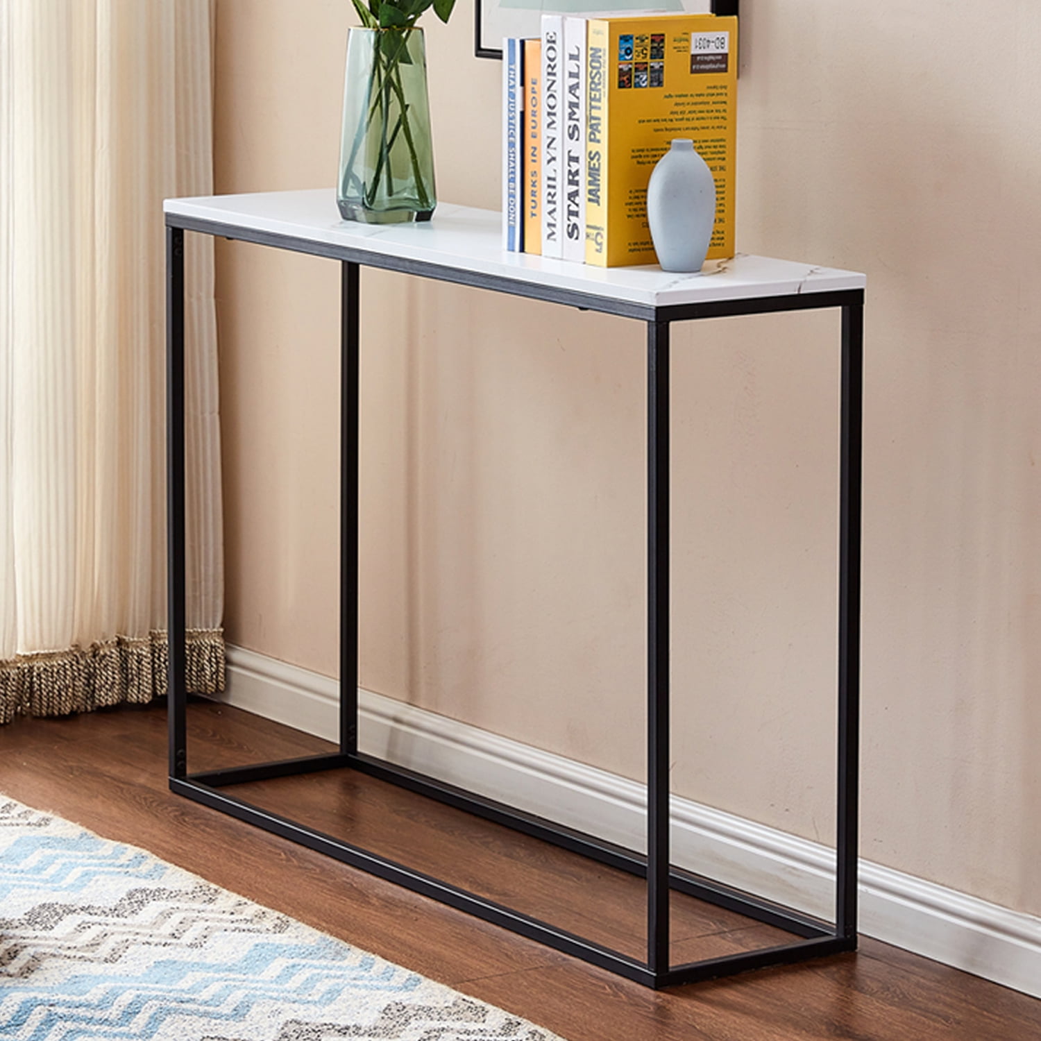 UWR-Nite 42" Faux Marble Console Table, Snack Entryway Table, Entrance ...