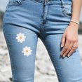 BESTYASH 30Pcs White Daisy Iron on Patches Embroidered Flower Appliques ...