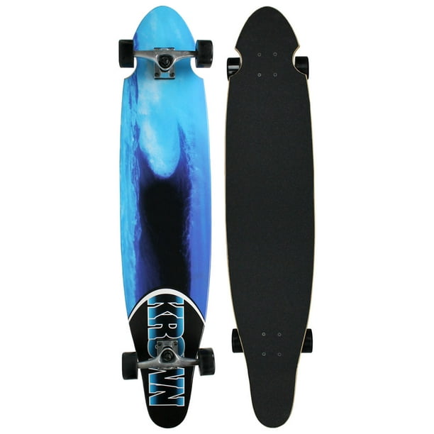 Krown Kicktail Longboard Blue Wave 9" x 43" - Walmart.com