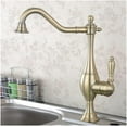 Black Brass Retro Teapot Type Kitchen Faucet - 360° Rotate Brushed Gold ...