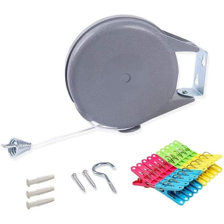 Retractable Clothesline Indoor Outdoor Wall Mounted Clothes Dryer with ...