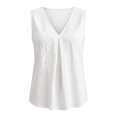 BESEW7 Women's Summer V Neck Sleeveless Tank Tops, Casual Comfy Cotton ...