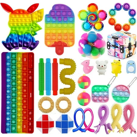 HTCM Cheap Fidget Packs Anti-Anxiety Tools, Fidget Block Set Stress ...