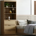 "Ktaxon 71"" H Bookshelf with Rattan Drawers, Adjustable Shelves ...
