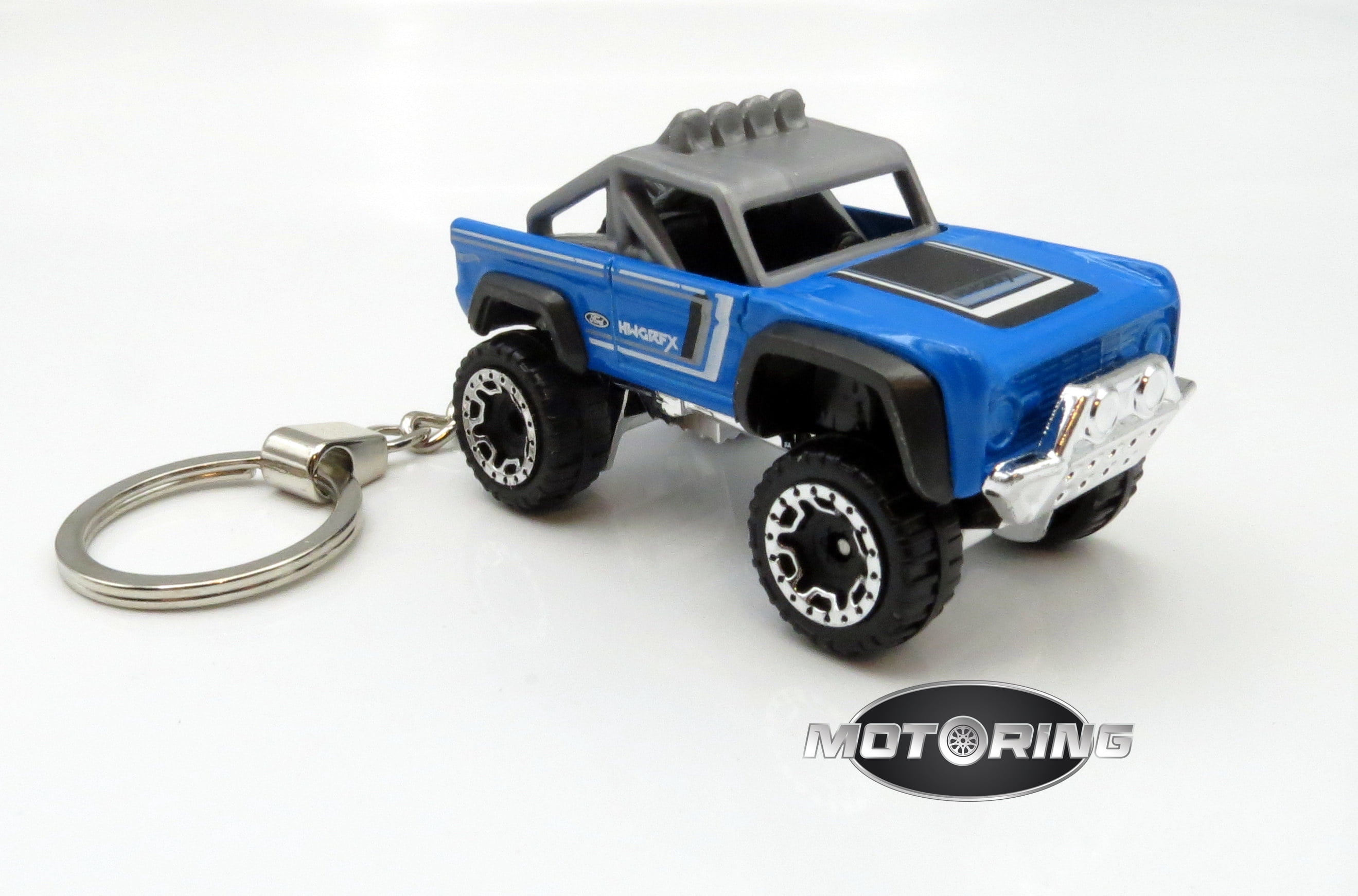 Custom Ford Bronco Blue Offroad Car Rare Novelty Keychain 1:64 Diecast ...
