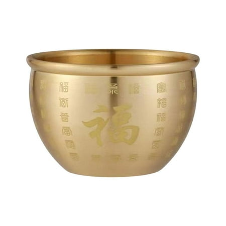 Brass Feng Shui Bowl Chinese Money Pot Fortune Cylinder Cornucopia ...