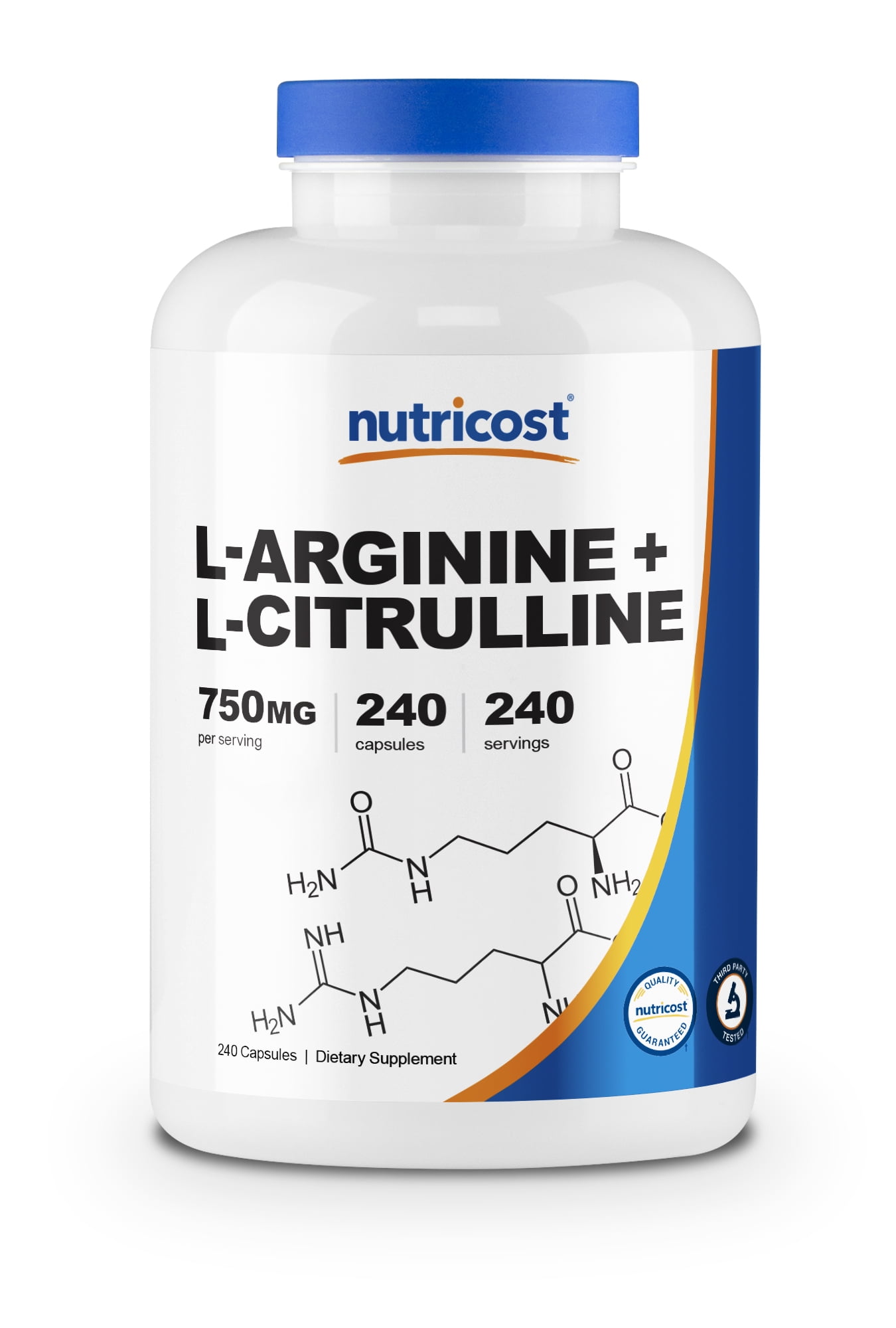 Nutricost L Arginine L Citrulline Complex 750mg 240 Capsules Non Gmo
