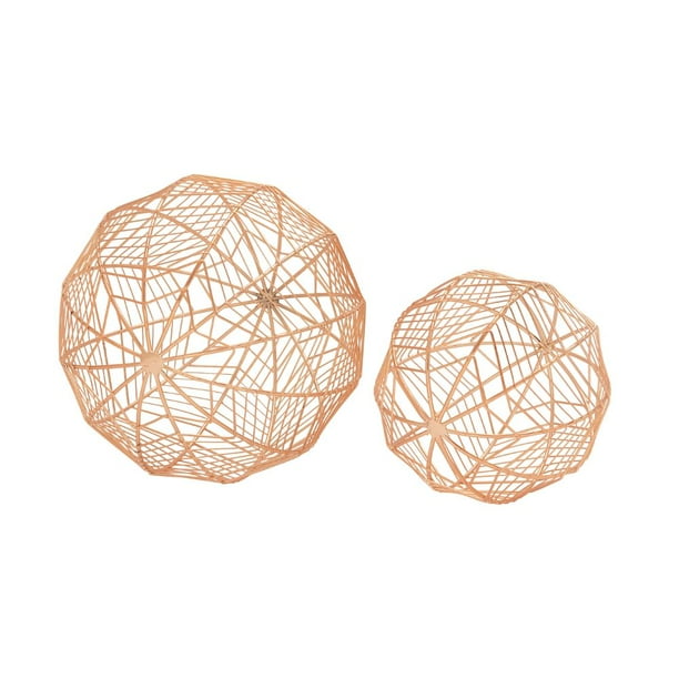 Well Crafted Metal Wire Orb Copper Set Of 2 - Walmart.com