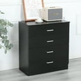 SYNGAR Black 4 Drawer Dresser, Chest of Drawers for Bedroom, Modern ...