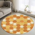 4ft Round Rug Orange Yellow Area Rugs for Living Room Bedroom Washable ...