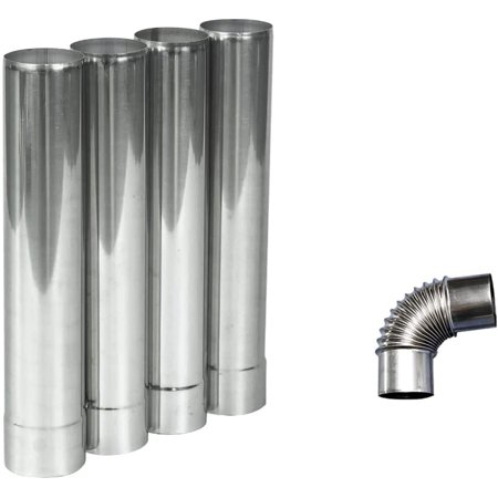 Stove Pipe Stainless Steel Flue Extension 90 Degree Chimney丨Srtraight ...