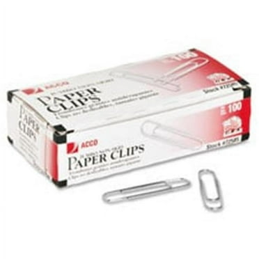 ACCO Nonskid Standard Paper Clips, Jumbo, Silver, 100/Box, 10 Boxes ...