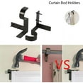 Heldig 2 Pcs Curtain Rod Brackets for 1 Inch Rods, NO Drill,NO Screw ...