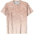 Brglopf Womens Sequin Tops Crewneck Short Sleeve Glitter Sparkly Blouse