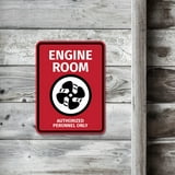 Portrait Round Plus Engine Room Authorized Personnel Only Door or Wall ...