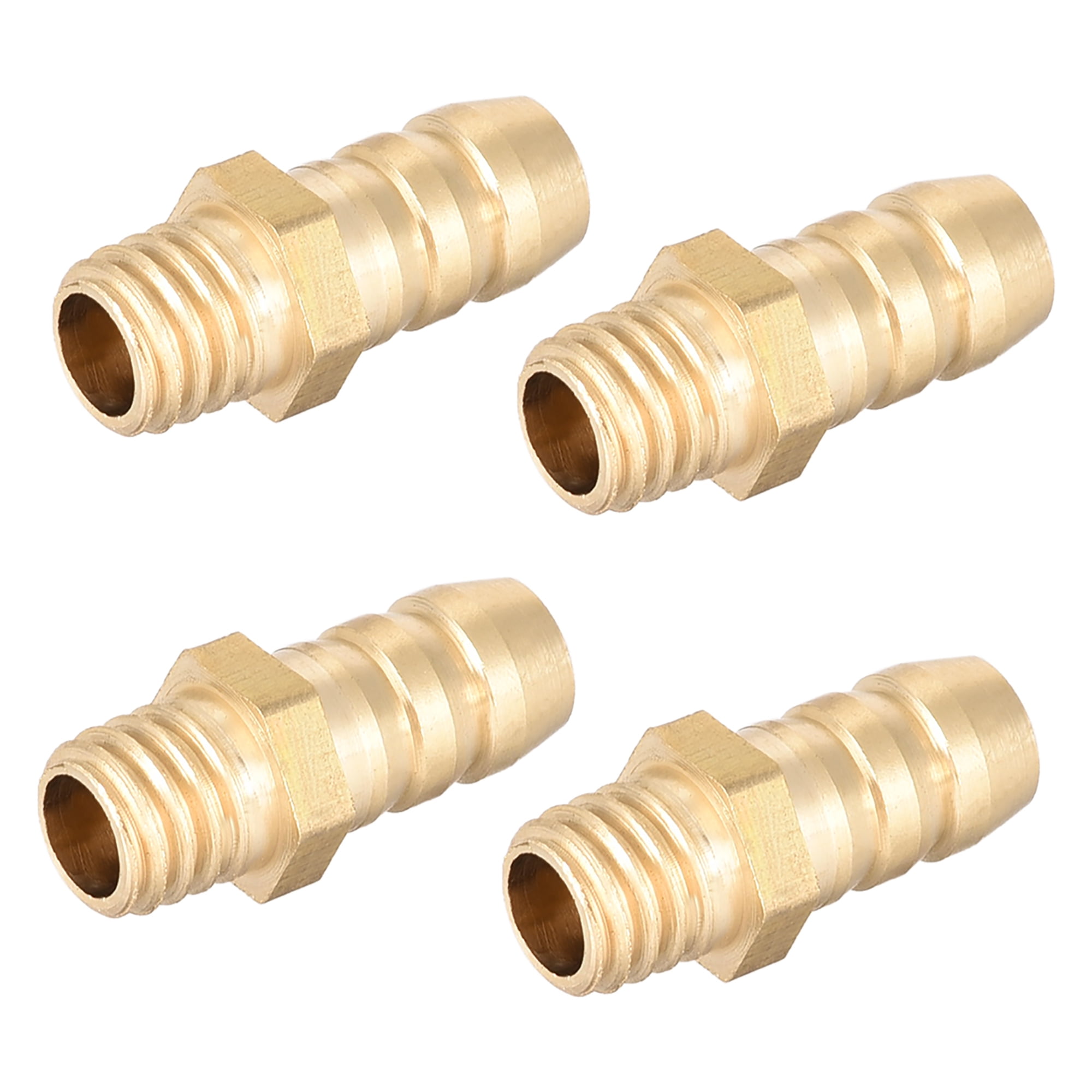 Brass Fitting Connector Metric M6x1 Male To Barb Hose ID 6mm 4 Pcs