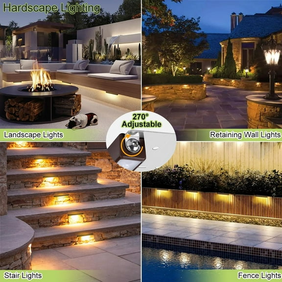 GKOplus 4 Pack 12V 3W Surface Mount Low Voltage LED Step Light with ...