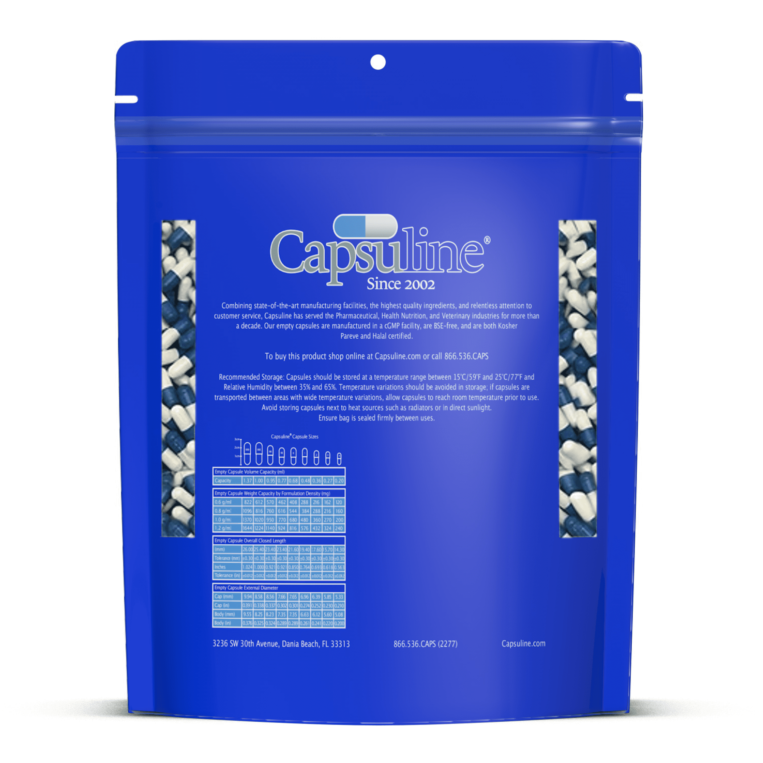 Buy Colored Size 00 Empty Vegetarian Capsules by Capsuline - Blue/White ...