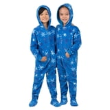 Footed Pajamas - Family Matching Hooded Polar Fleece Winter PJ Footie ...