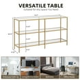 Winado Large Console Table with 3 Shelves, Gold Hallway Table, Narrow ...