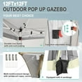 COBIZI 12x12 Outdoor Gazebo Pop-up Gazebo Canopy with Mosquito Netting ...