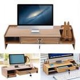 DENEST Wood Desktop Screen Riser with Storage Box & Drawer - Walmart.com
