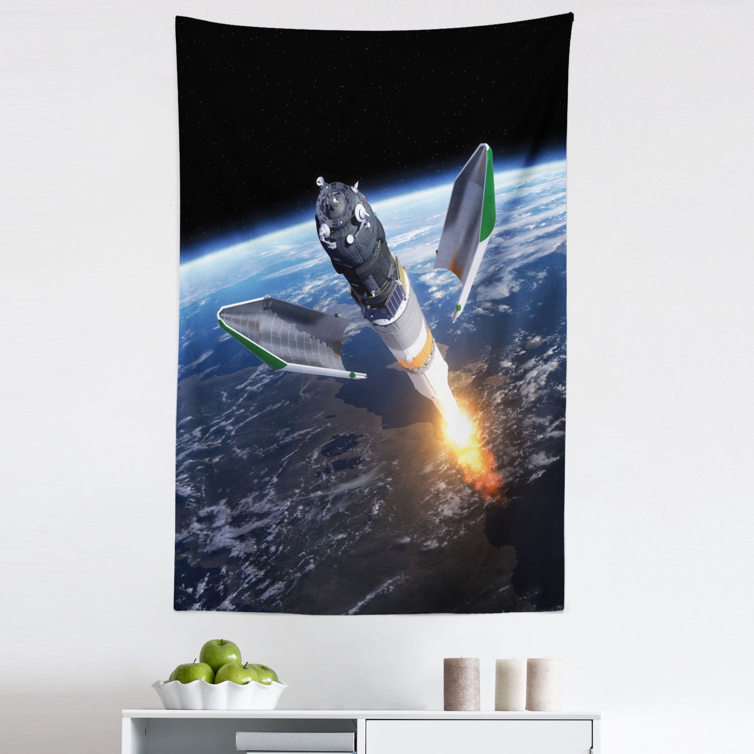 Outer Space Tapestry, Launch of Cargo Spacecraft in Progress Rocket ...