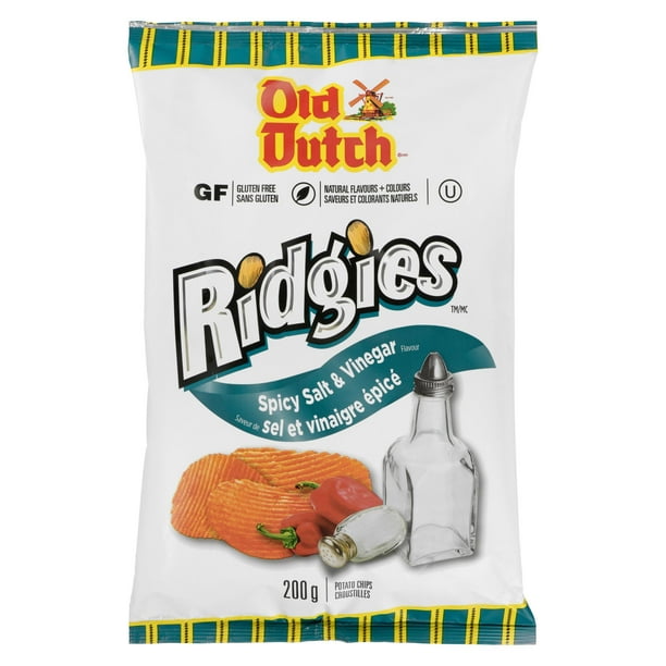 Old Dutch Ridgies Spicy Salt & Vinegar Potato Chips, 200 G - Walmart.ca
