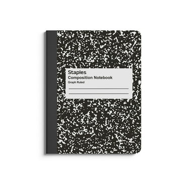 Staples Composition Notebook 7.5" x 9.75" Graph Ruled 80 Sheets Black ...