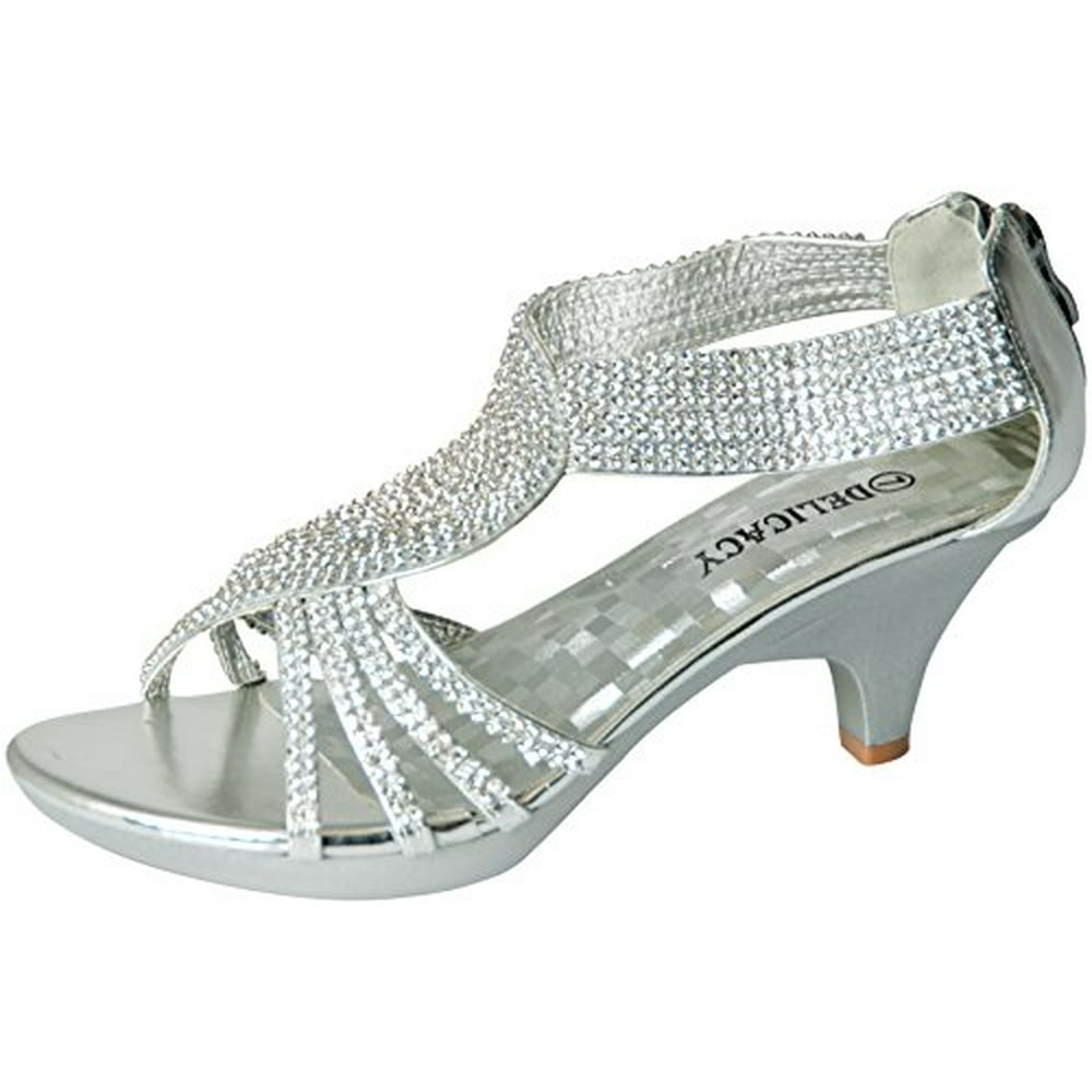 Delicacy Delicacy Womens Strappy Rhinestone Dress Sandal Low Heel