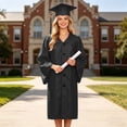 ibiyuan Graduation Cap And Gown Unisex Shiny Graduation Cap and Gown ...