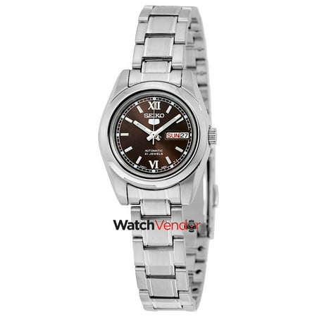 Seiko 5 Automatic Brown Dial Stainless Steel Ladies Watch SYMK25 ...