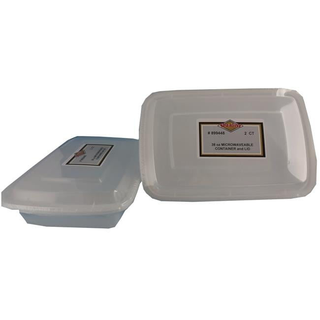 38 oz White Rectangular Microwavable Container with Lid - Case of 96 ...