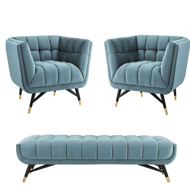 Modway Adept Contemporary Mid Century Modern Velvet Fabric Upholstered
