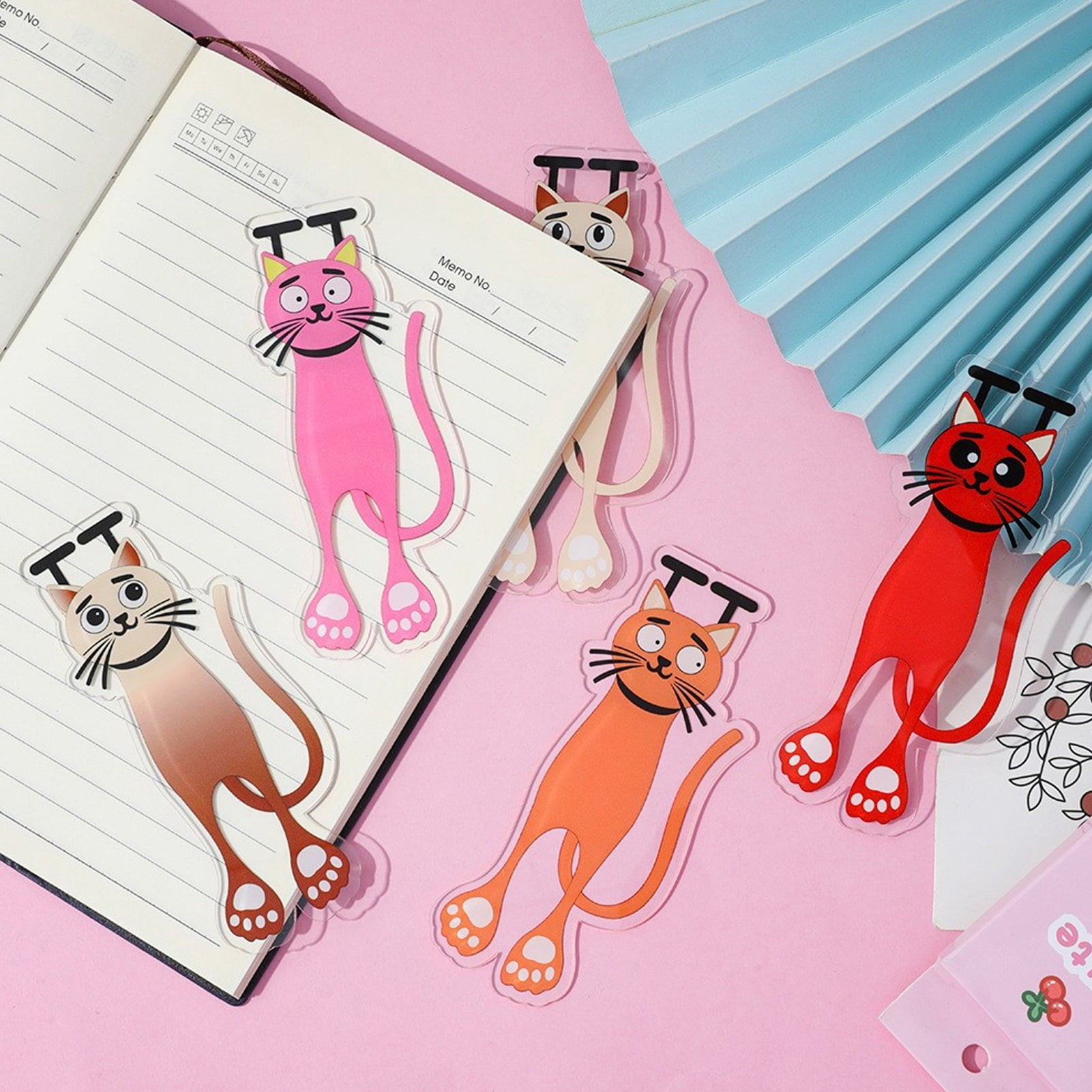Musbetu Cute Cat Bookmarks Acrylic Creative Page Marker Reading ...