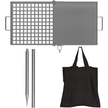 Lineslife Swivel Campfire Grill, Adjustable Heavy Duty Steel Grate Fire ...