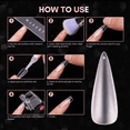 Makartt 500pcs Long Stiletto Nail Tips Full Cover False Nails Clear ...