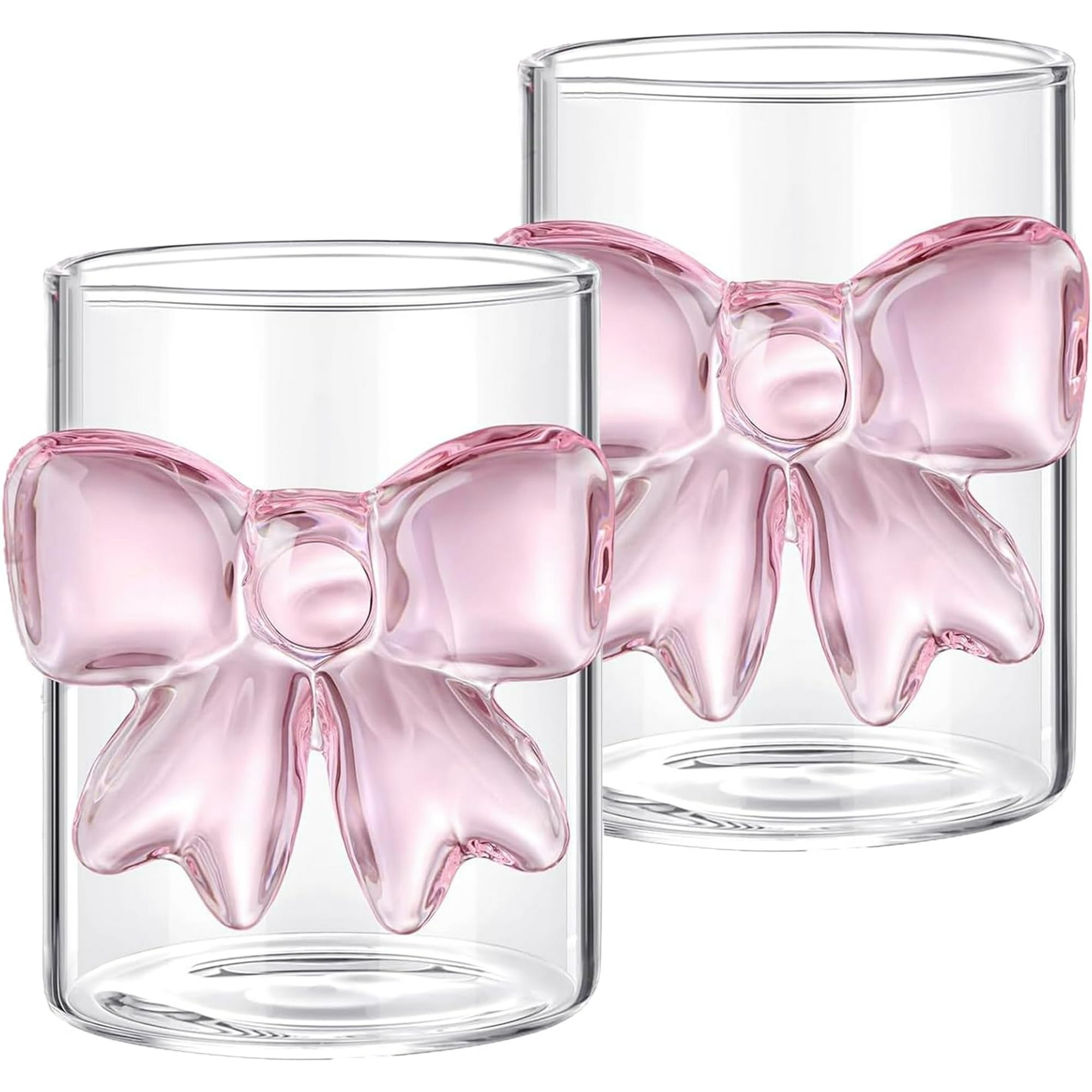Click here for Febohao 2 Pcs Bow Glass Cup  Clear Crystal Glass C... prices