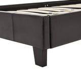 Bed Frame Mecor Slats Upholstered Headboard Bedroom Faux Leather Queen ...