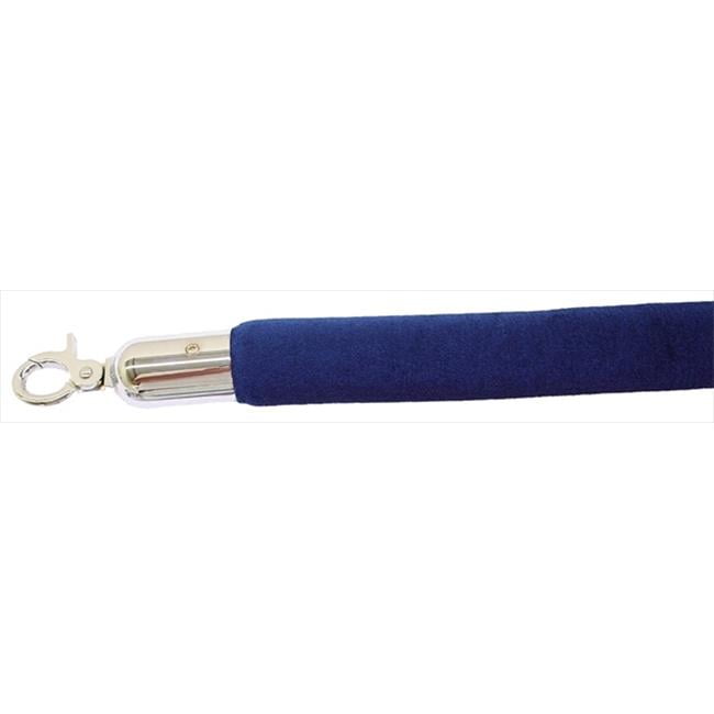 VIP Crowd Control 72 in. Velour Rope with Mirror Closable Hook - Blue ...